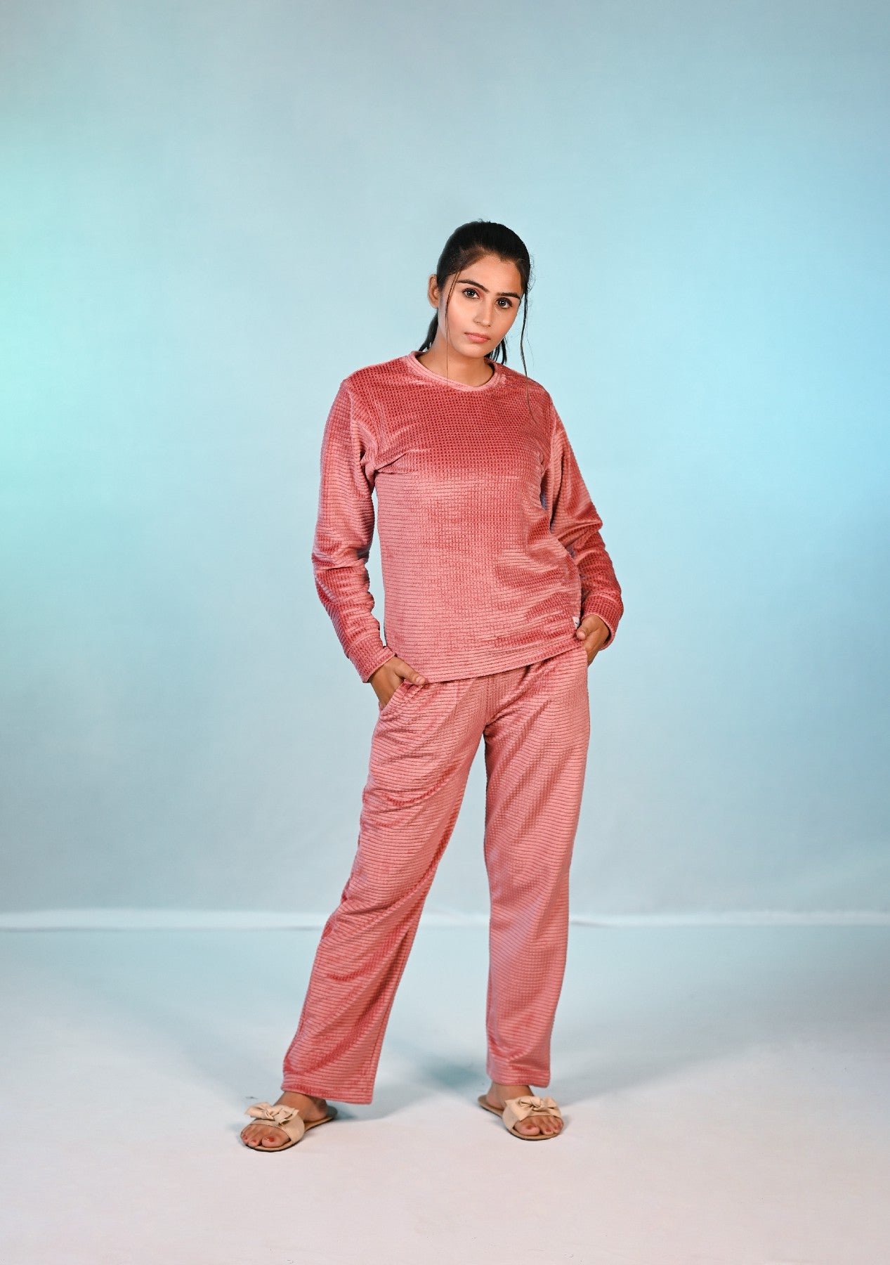 Premium Velvet Pajama set - PEACH – Miazi