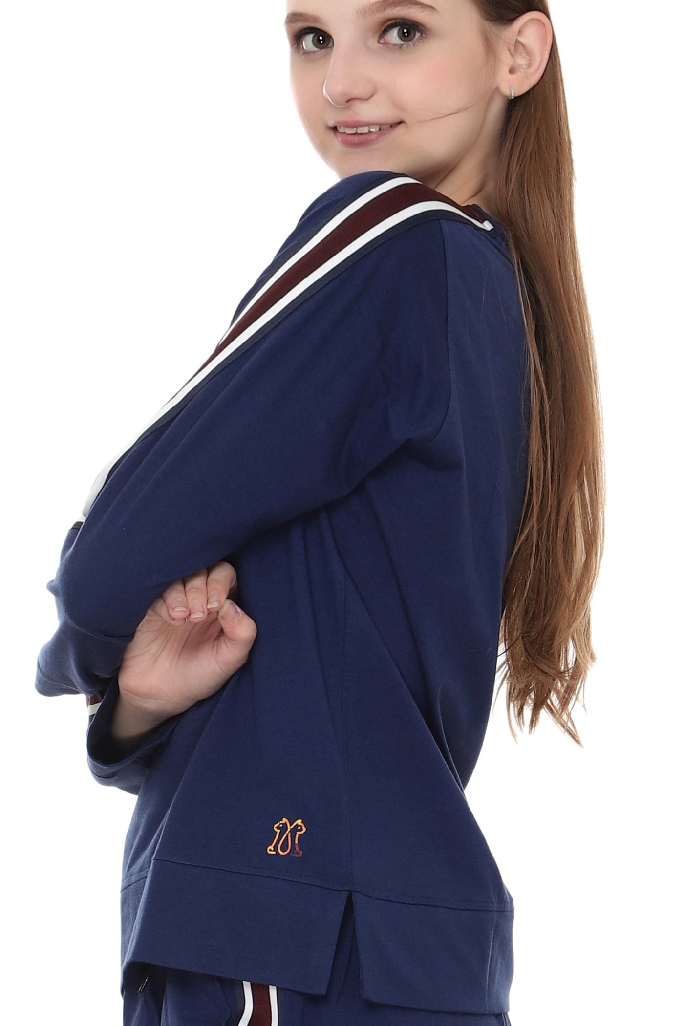 Navy Blue Cord Set With Contrast Side Strip Design MX_NB_PC22_CSS37 – Miazi